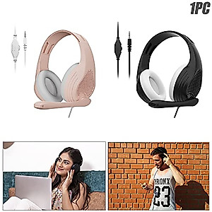 Wired Headphone,3.5mm Jack Over Ear Headphone with Microphone Noise Canceling Student