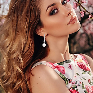 MISSLAN Pearl Earrings 925 Sterling Silver Drop Dangle Earrings for Women Jewelry for Her Women Mother Wife