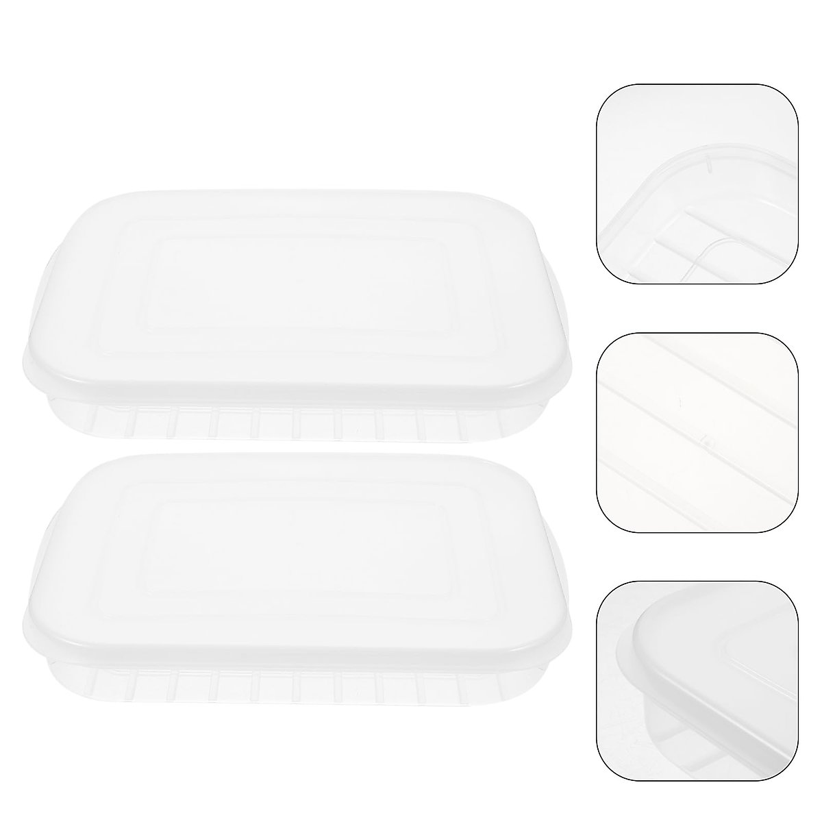 2 Pcs Transparent Food Storage Boxes with Lid for Refrigerator, Meat Container, Bacon Keeper, Stackable Cold Cuts and fruits Storage Containers for Fridge,Fridge Organizers
