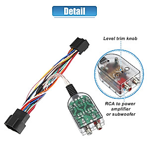 X AUTOHAUX Car Add an Amp Amplifier Adapter Interface to Radio System for Chevrolet Silverado 2007-2013 with Blue Extension Wire Fuse