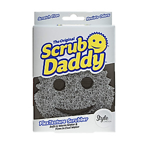 Scrub Daddy Smiling Scrubber, Grey - Scratch-Free Multipurpose Dish Sponge - BPA Free & Made with Polymer Foam - Stain, Mold & Odor Resistant Kitchen Sponge (1 Count)