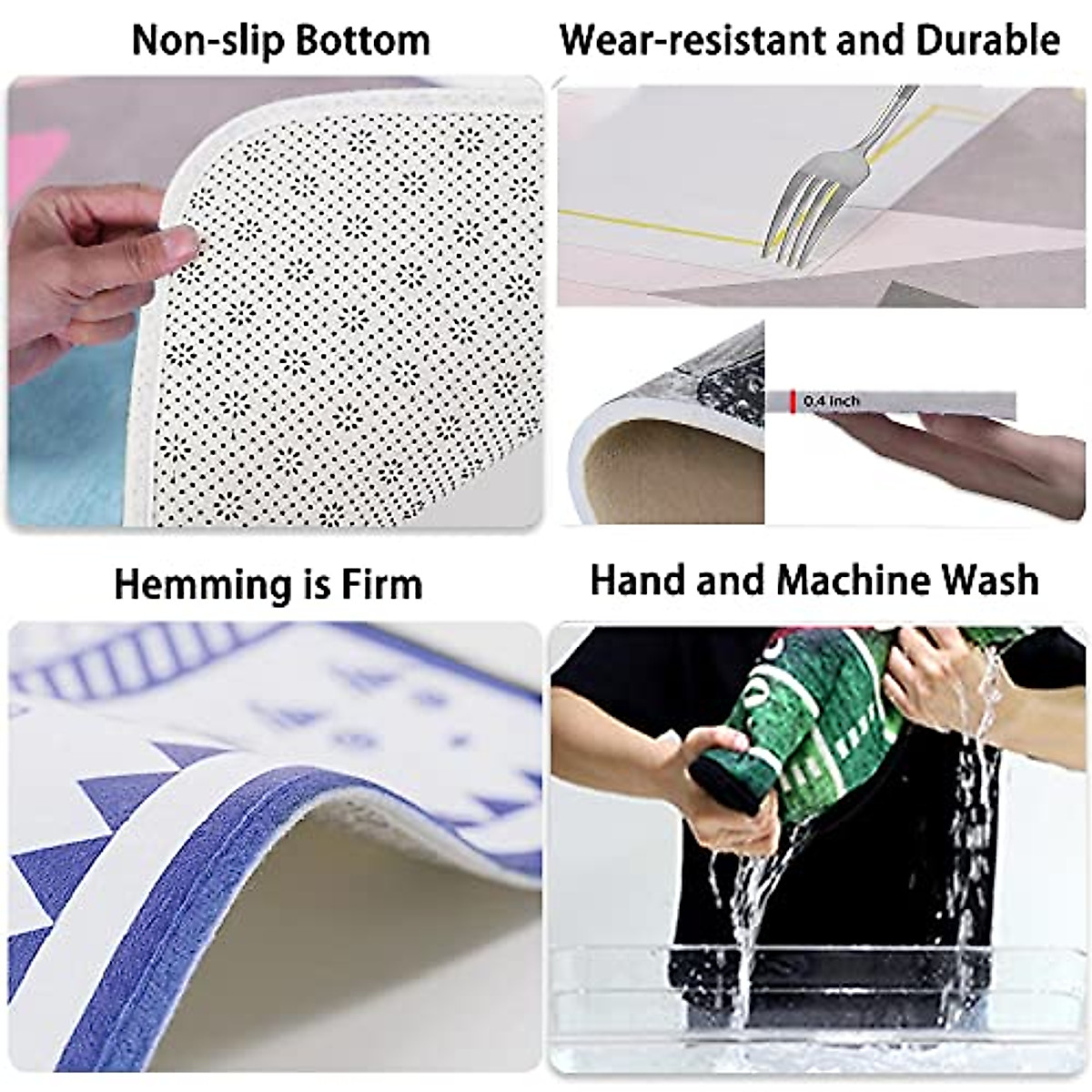 Oueoty Watercolor Pug Puppy Dog Area Rug Rugs for Living Room Bedroom 9x12ft/108x144in/275cmx365cm