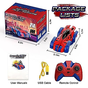 Aomifmik Wall Climbing Remote Control Car, 360° Rotating Dual Mode RC Stunt Car with Headlight, Rechargeable Toys for 4 5 6 7 8-12 Year Old Boys Girls Kids