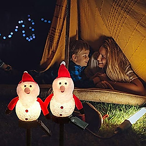 lack Solar LED Lawn Light ,Christmas Snowman Decorative Light Waterproof Outdoor LED Solar Powered Light for Home Garden Yard Patio