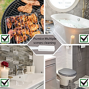 2 Pack Pumice Stone for Toilet Cleaning, Extra Long Handle for Removing Bowl Ring, Pool, Bathroom, Toilet Brush (White)