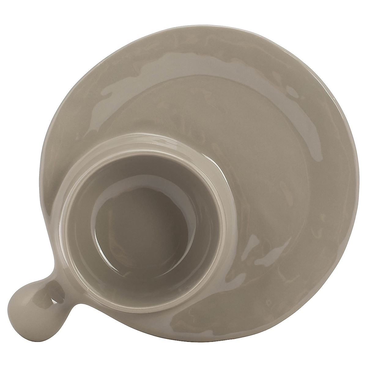 Artisan Divided Dark Grey 9 x 9 Ceramic Stoneware Soup and Sandwich Plate