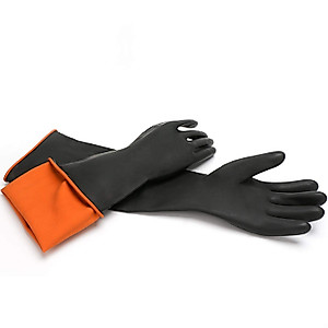 ENPOINT Chemical Resistant Rubber Gloves, Waterproof Heavy Duty Industrial Natural Latex Safety Work Glove Reusable Forearm Protection, Chemical/Mechanical/Oil/Acid/Alkali Resistant, 1 Pair XXL