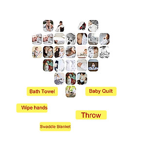 G-Tree Organic Muslin Swaddle Blanket- 47 x 47 inch Ultra Soft Muslin Swaddle Blankets, Muslin Receiving Blanket - Perfect （Snowflake）