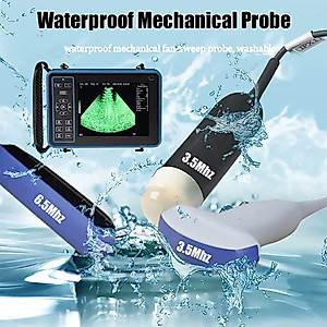 Veterinary B-Ultrasound Scanner Ultrasound Scanner for Pregnancy 6.5 MHz Rectal Probe, Volume Heart Rate Measurement with 32G TF Rechargeable, 8 Color Panels, B/BB/4B for Cattle, Horse, Camel Snake