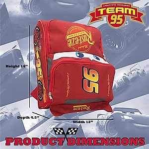 Disney Pixar Cars 14” Lightning McQueen Shaped Backpack for Boys & Girls, Kids School Bag, Red