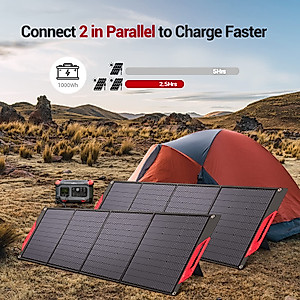 ROCKPALS 200W Portable Solar Panels with Kickstand, Foldable Solar Panel Charger for ROCKPALS/Jackery/BLUETTI/ECOFLOW Portable Power Station Solar Generator and USB Devices with QC 3.0 & Type C Output
