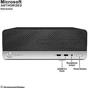 HP ProDesk 400G4 SSF Home and Business Desktop PC, Intel Pentium G4400 3.3GHz, 16GB DDR4 RAM, 1TB SSD, WiFi, BT 4.0, DVD, Windows 10 Pro 64bit, Multi-Language Support English/Spanish/French(Renewed)
