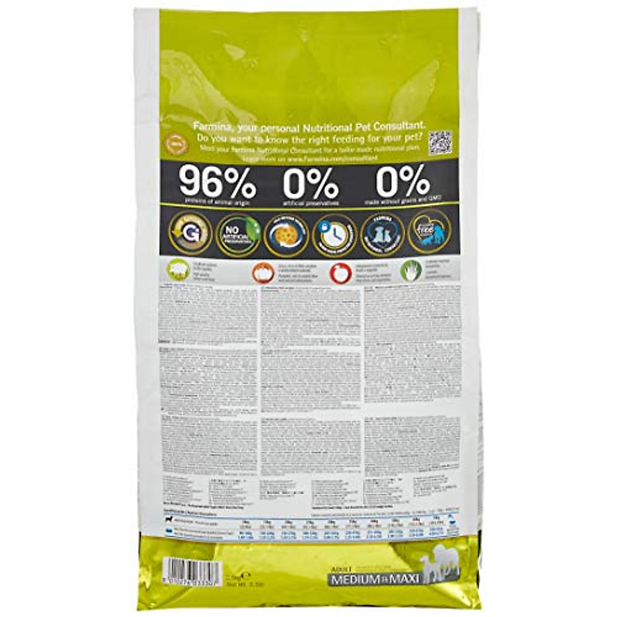 Farmina Natural & Delicious Grain-Free Pumpkin, Boar and Apple Adult Medium Breed Dry Dog Food 5.5 Pounds