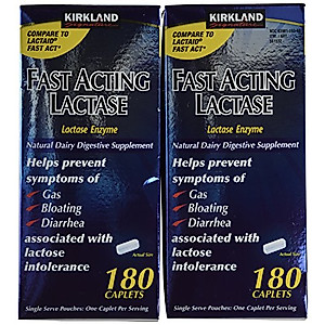 Kirkland Signature Fast Acting Lactase, (2 Pack), 360 Ct Caplets