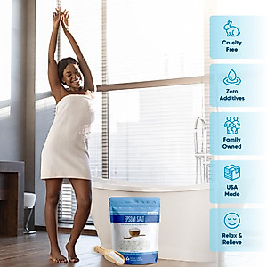 Epsom Salt 5 Lb Bulk Bag USP Grade Unscented with Bamboo Scoop