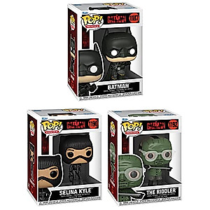 Funko POP! Movies The Batman Collectors Set- Batman, Selina Kyle (with Possible Chase Variant), and The Riddler, Figures Stand 3.75" Tall, Each Figure Comes Individually Packaged