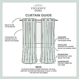 Exclusive Home Cabana Solid Indoor/Outdoor Light Filtering Grommet Top Curtain Panel, 54"x84", Winter White, Set of 2
