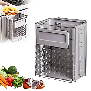 Foldable Hanging Trash Can,2024 New Hanging Kitchen Trash Can, Foldable Waste Bin for Kitchen, Collapsible Hang Small Plastic Garbage Can for Cabinet/Car/Bedroom/Bathroom(Gray)