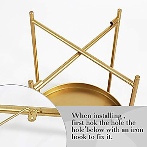 Tiita Round End Table Mental 2-Tier Side Table Nightstand/Small Iron Tables Accent Coffee Table for Living Room Bedroom Office Small Space