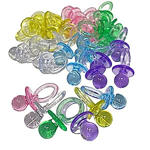 Bonka Bird Toys 2208 (Pk30) 1" Colored Acrylic Pacifiers, Parrot Foot Talon Craft Cage Toy, Conure, Pionus, Quakers and Similar Birds
