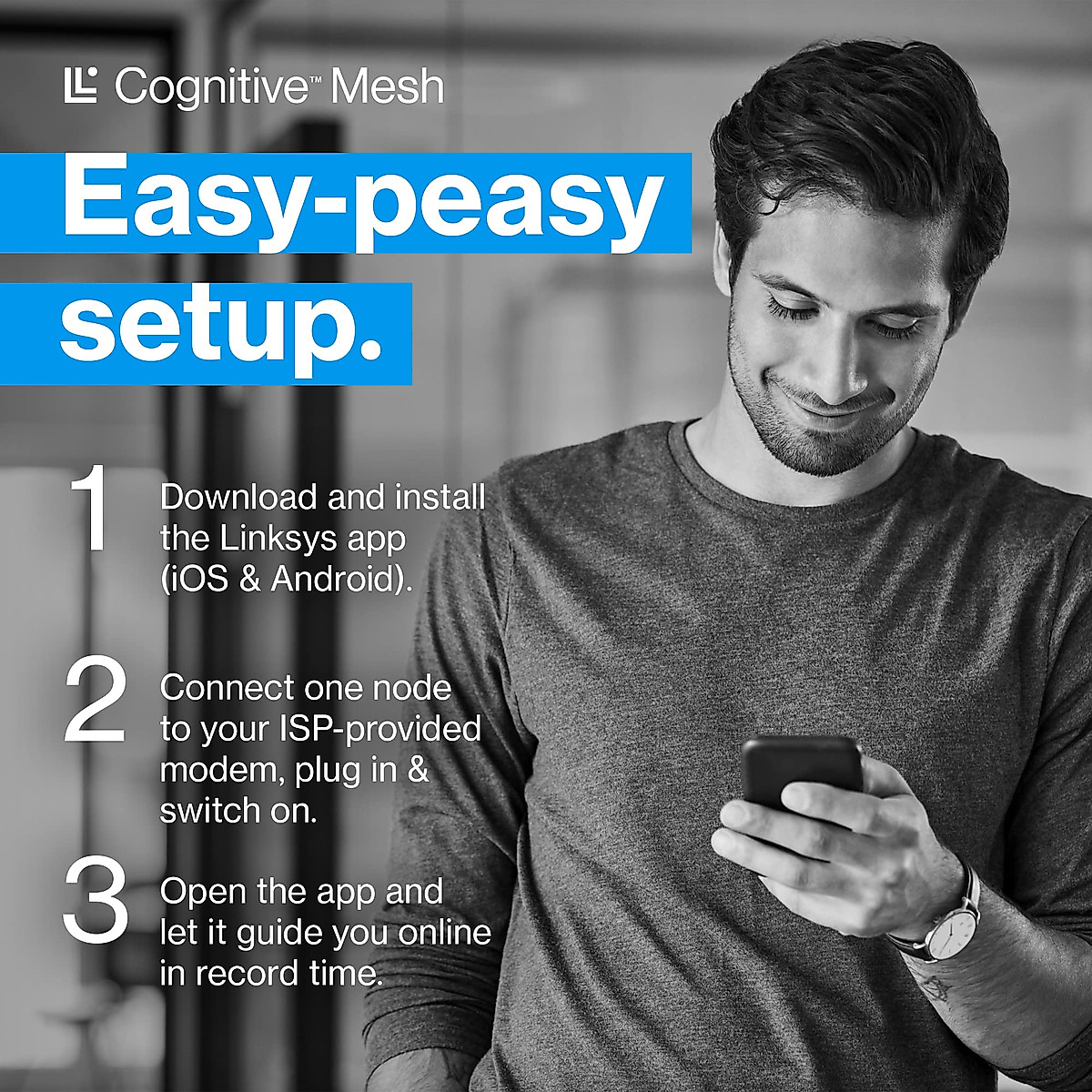 Linksys Velop Pro WiFi 6E Mesh Router - Cognitive Mesh with 6 GHz, 5.4 Gbps Speeds, 9000 sq. ft. Coverage, 200+ Devices - 3 Pack