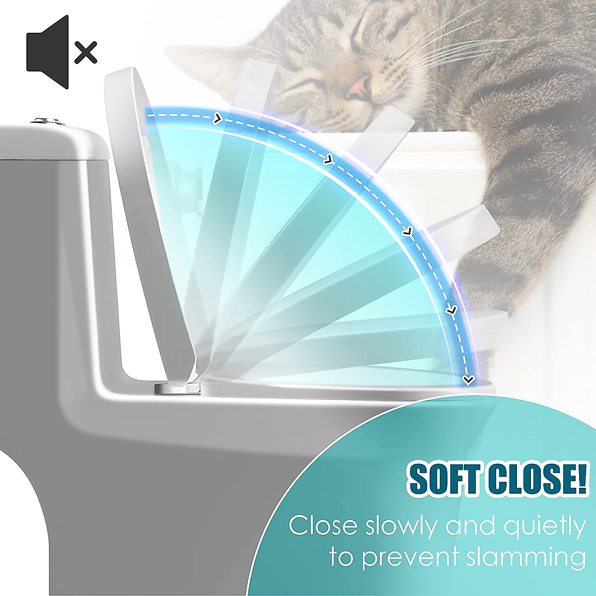 Elongated Toilet Seat - Heavy Duty Toilet Lid with Thick Premium UF Material, Soft Close & Quick Release, Top Fix to Install and Clean for Most Brand Standard Toilet Seats by WEKEY - White