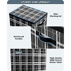 SOLEDI Laundry Hamper with Lid 100L Large & Tall Collapsible Laundry Baskets, Clothes Hamper with Bag Removable Easy to Carry, Dirty Hampers for Bedroom, Bathroom, Dorm, College