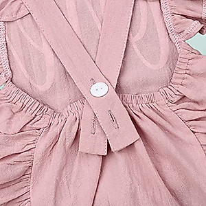 Puloru Baby Girl First Birthday Outfit ONE 1st Birthday Bodysuit Ruffle Romper with Headband Cake Smash Outfit (A Pink, 6-12 Months)