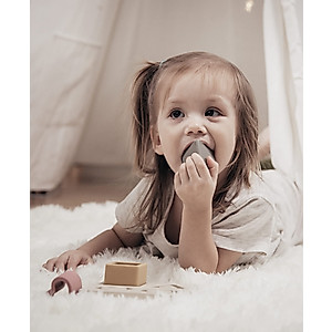 HOFISH Silicone Toys for Toddlers | Baby Stacking Building Blocks | Early Educational Teething Toys with Heart Geometrical Shapes