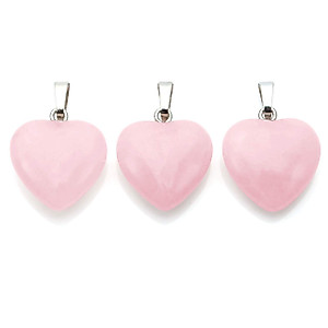Jovivi Natural Rose Quartz Crystal Heart Necklace Love Heart Shaped Healing Stone Chakra Reiki Pointed Gemstone Necklace Mothers Day Gifts