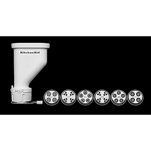KitchenAid KSMPEXTA Gourmet Pasta Press Attachment with 6 Interchangeable Pasta Plates, White