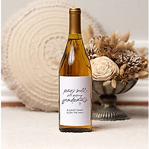 Grandparents Pregnancy Reveal Small Wine Labels, Set of 3, for Parents Mom and Dad, Announcements Gifts, Wine Bottle Stickers, Promoted to Grandparents, Im Pregnant