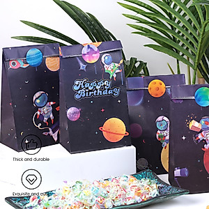 VGOODALL 24PCS Outer Space Gift Bags, Party Favor Bags Space Goodie Bags Lunch Paper Bags with Stickers for Kids Space Theme Birthday Party