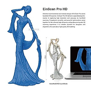 2024 EinScan Pro HD Multi-Functional Handheld 3D Scanner, 0.045mm Accuracy, 0.2mm Resolution, Wide Range Capability for Reverse Engineering, Healthcare, Manufacturing, Research, Art and Design