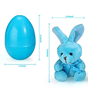 BABYLIAN Easter Eggs Filled with 15 Pcs Mini Plush Bunny Toy Kids Boys and Girls Party Favors