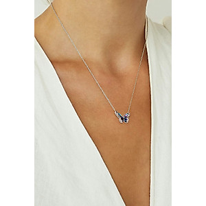 PRAYMOS 925 Sterling Silver Butterfly Necklace Women Abalone Shell Aesthetic Jewelry 20in Chain