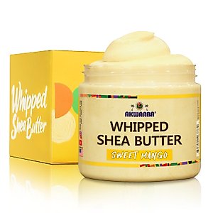 AKWAABA Whipped Shea Butter (Sweet Mango) - Nourishes, Moisturizes & Soothes | Pure Shea Butter | No Dyes & Parabens | 12 oz / 340 g