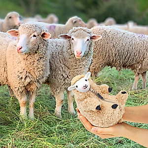 AGRIMONY Cute Shaved Sheep Stuffed Animals Kawaii Lamb Plush Toys Valentines Day Mothers Day Birthday Easter Funny Gifts for Kids Girls Boys Teens Women Small Plushies Sheep Decor