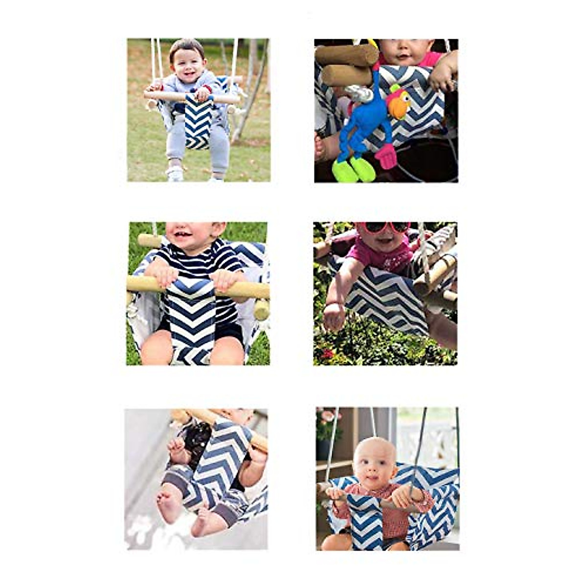 Secure Baby Hanging Swing Seat Chair for Toddler, Baby Swings for Infants, Baby Swing Outdoor Indoor Swing for Toddlers, Canvas Toddler Swing With Soft Backrest Cushion and PE Rope, Baby Hammock Chair