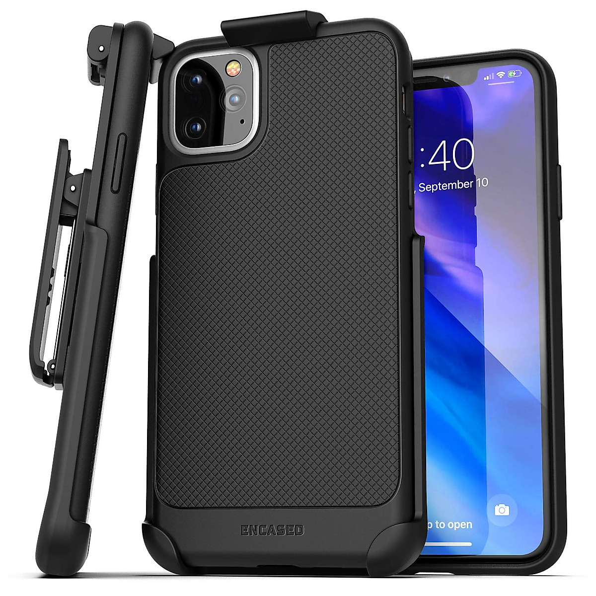 iPhone 11 Pro Belt Clip Case (Thin Armor) Slim Grip Cover with Holster - Black (iPhone 11 Pro)