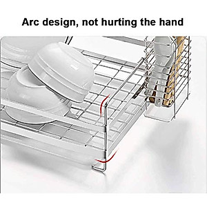 ZSQAI Kitchen shelf-Dish Drying Rack,Over The Sink Arms Dish Drainer,Dish Rack in Sink or On Counter Storage Holder, Rustproof Stainless Steel