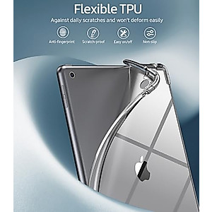 TiMOVO Case for New iPad 9th Generation 2021/8th Gen 2020/7th Gen 2019, Shockproof Impact Resistant Flexible Transparent Clear TPU Protective Shell Fit iPad 10.2-inch - Clear