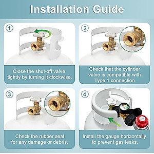 SHINESTAR 3.5 Feet Universal Gas Grill Regulator and Hose with Gauge, Replacement for Patio Heater, Weber, Charbroil, Nexgrill and Other Propane BBQ Grill, Fire Pit