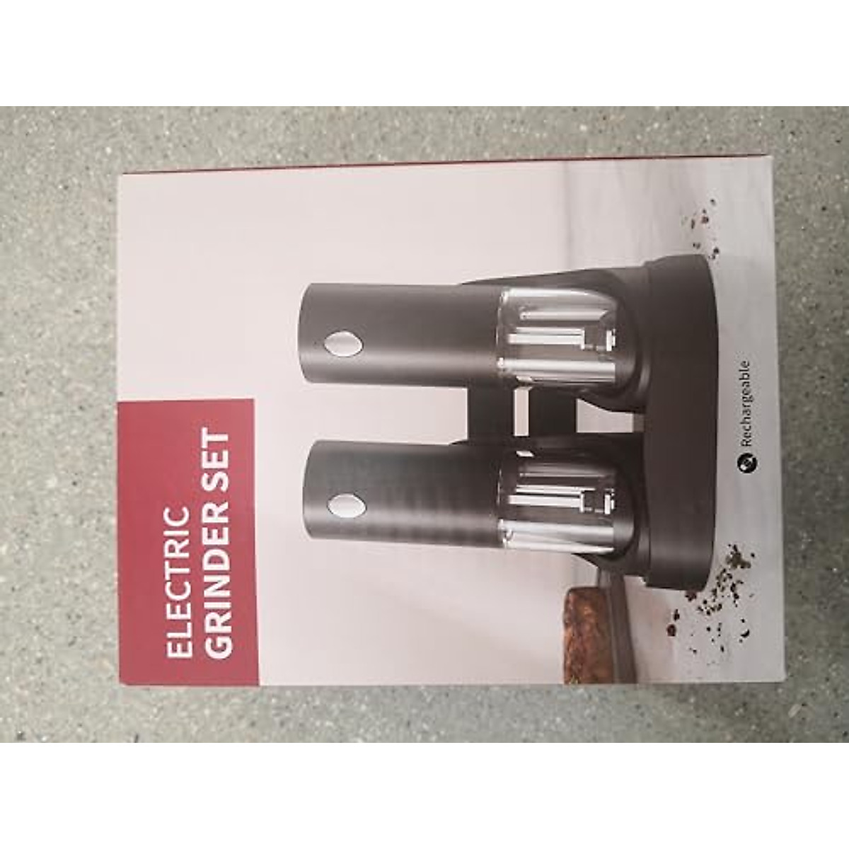 CIRCLE JOY Electric Salt and Pepper Grinder Set Automatic Salt and Pepper Grinder Set with Easy-to-Carry Charging Base and LED Light, Adjustable Coarseness, USB Rechargeable, Washable Container, Black