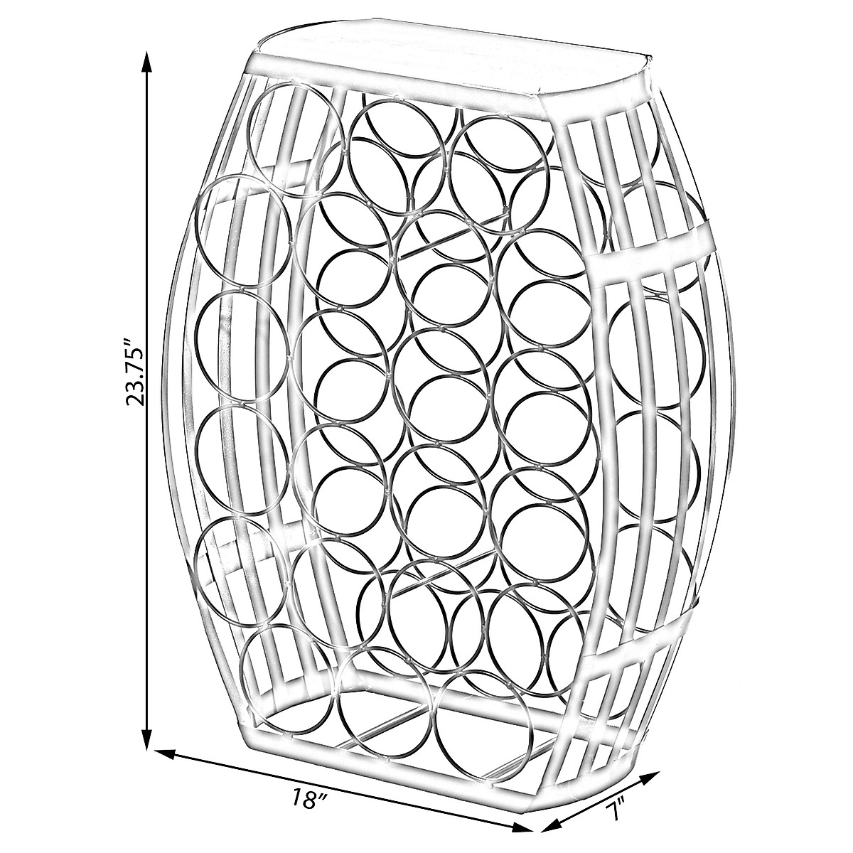 Vintiquewise Barrel Shaped 22 Bottles Decorative Table Wine Rack Storage