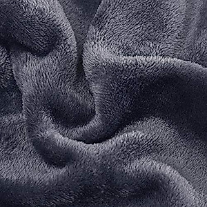 TROCHIN Fleece Blanket Throw Size Grey Lightweight Super Soft Cozy Luxury Bed Blanke（Dark Grey）