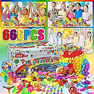 666PCS Party Favors for Kids, Treasure Box for School Classroom Prize Birthday Gift, Bulk Fidget Sensory Toys, Ideal Gift for Carnival Prizes Stocking Stuffers Pinata Filler,Goodie Bag Stuffers