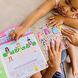 Melissa & Doug Puffy Sticker Set: Princess - 67 Reusable Stickers - Kids Fashion Activities, Restickable Princess Sticker Book, Puffy Princess Stickers For Kids Ages 4+