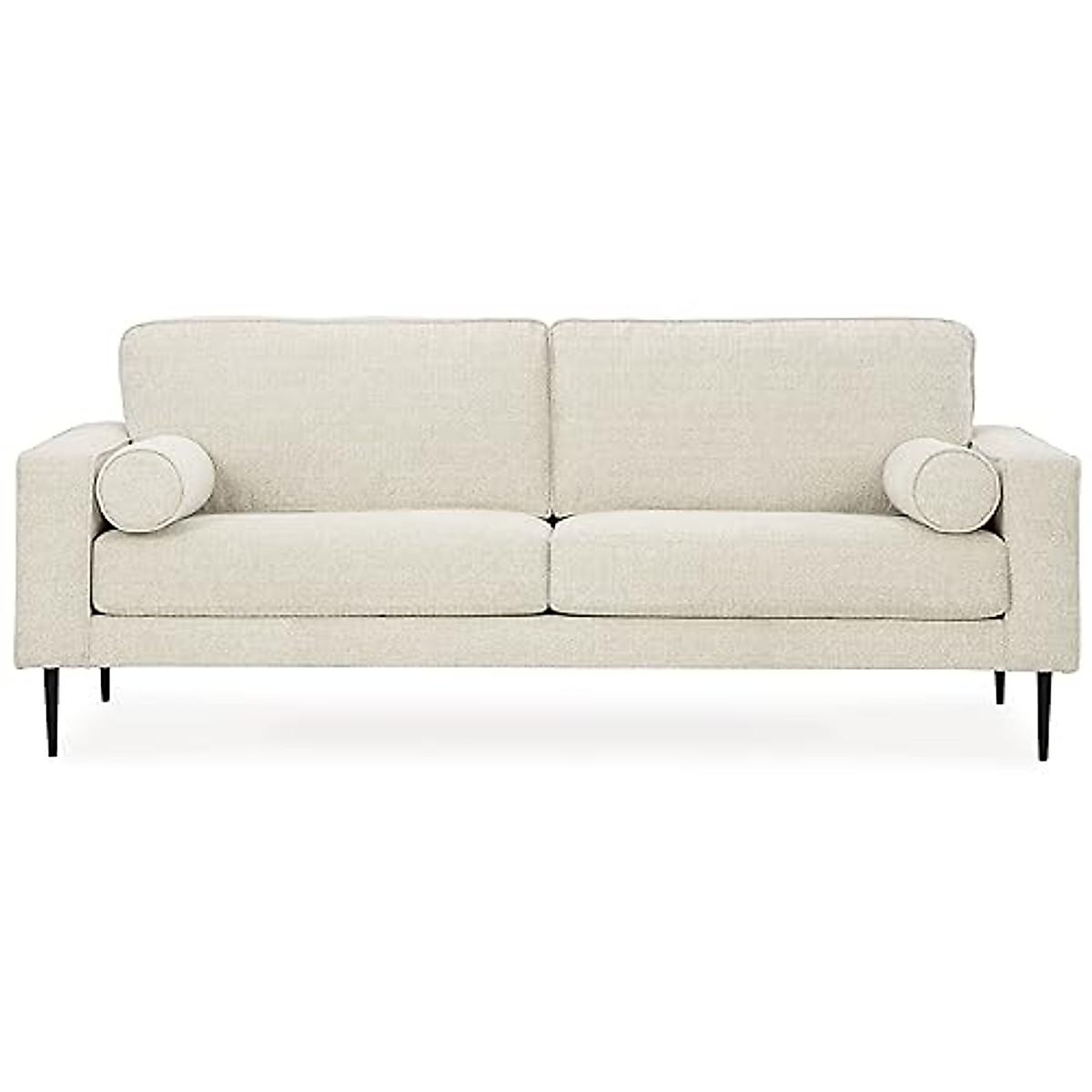 Signature Design by Ashley Hazela Contemporary Sofa with 2 Bolster Pillows, Beige