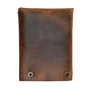 Hide & Drink, Leather Riveted Card Holder, Holds Up to 8 Cards Plus Folded Bills/Rustic/Wallet/Accessories/Money Organizer/Case, Handmade :: Bourbon Brown